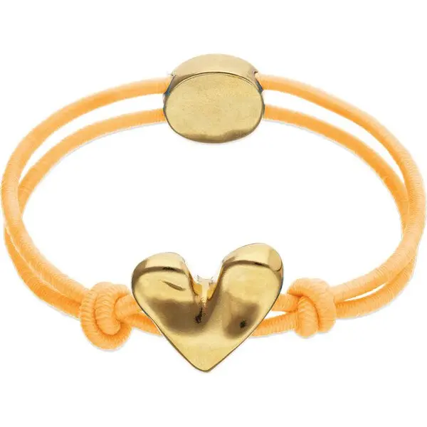 UNODE50 18k Gold-plated Heart Elastic Bracelet - Orange