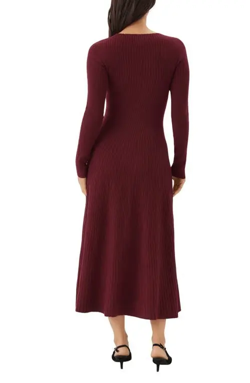 Karen Kane Seamless Rib Sweater Midi Dress