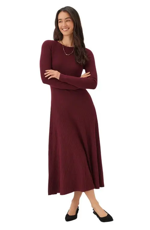 Karen Kane Seamless Rib Sweater Midi Dress