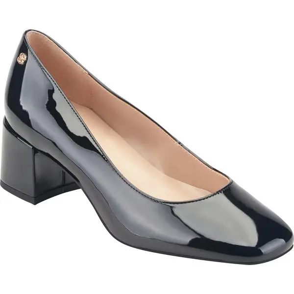 Bandolino Caser Pump With Block Heel - Black Gloss