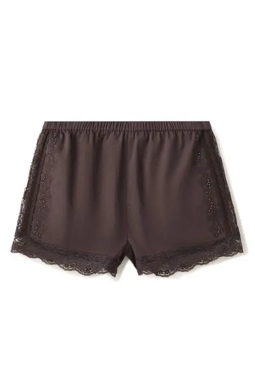 Mango Lace Detail Cotton Shorts