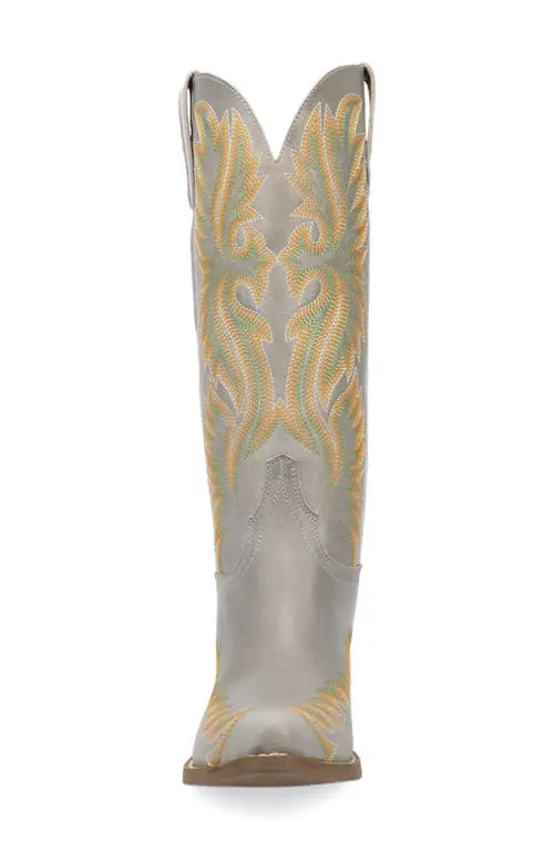 DINGO Lantana Leather Western Boots - White