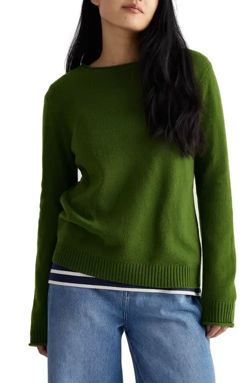 SEASALT CORNWALL Rosefinch Crewneck Merino Wool Blend Sweater