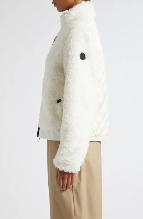 Moncler Mixed Media Fleece Zip Cardigan