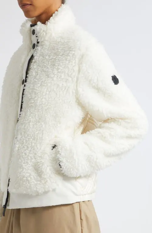 Moncler Mixed Media Fleece Zip Cardigan