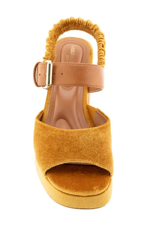 Christian Siriano Block Heel Platform Sandal - Cognac