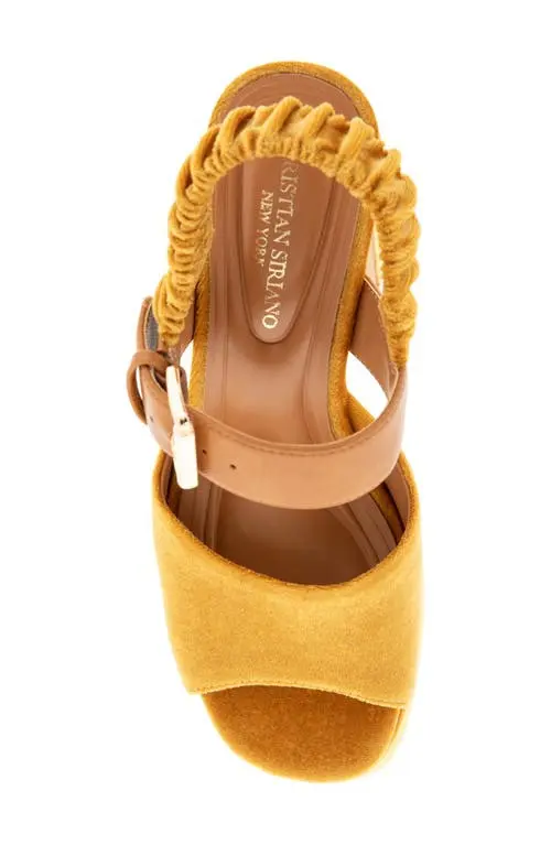 Christian Siriano Block Heel Platform Sandal - Cognac
