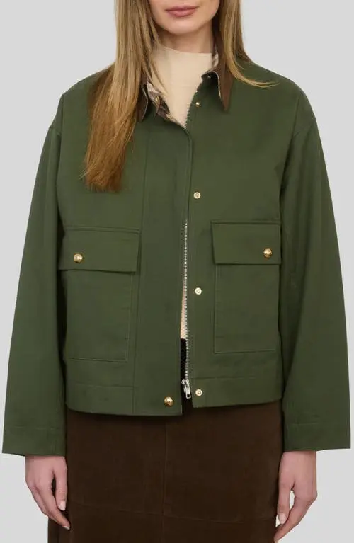 ZOE AND CLAIRE Cotton Utility Jacket - Olive