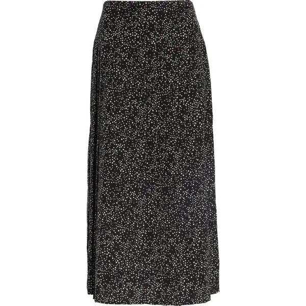 Valentino Garavani Starry Silk Crêpe De Chine Skirt - Black/cream