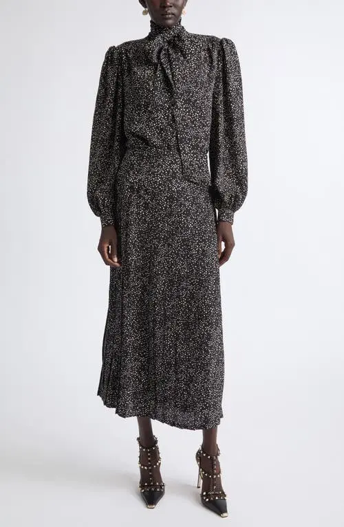 Valentino Garavani Starry Silk Crêpe De Chine Maxi Skirt