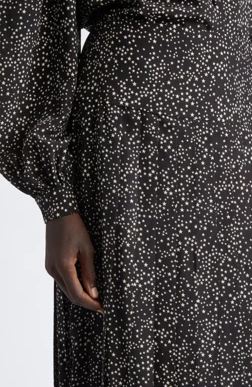 Valentino Garavani Starry Silk Crêpe De Chine Maxi Skirt