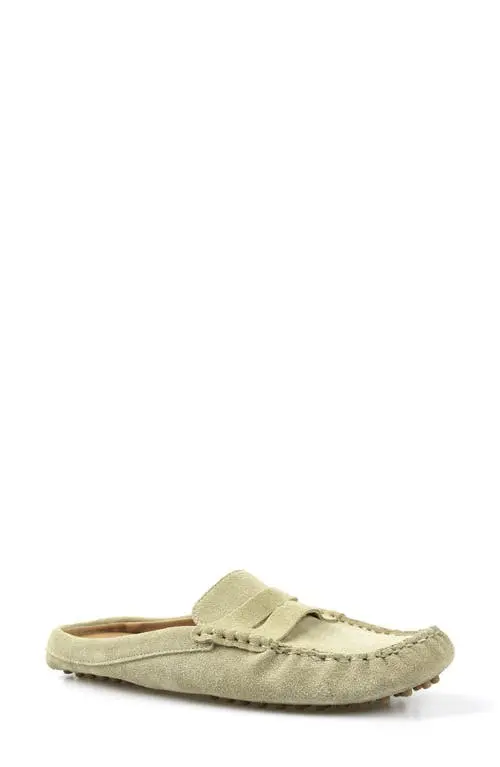 NATIONAL COMFORT Hawlie Flat Leather Mule - Light Green