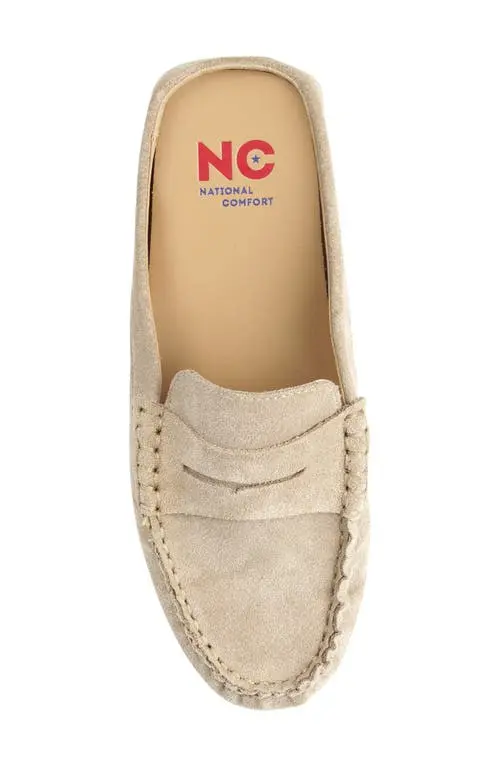 NATIONAL COMFORT Hawlie Flat Leather Mule - Nat Suede