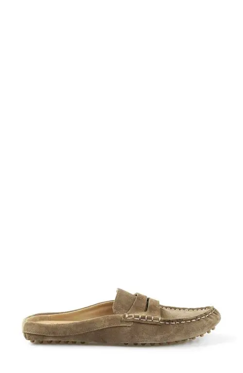 NATIONAL COMFORT Hawlie Flat Leather Mule - Sand Suede
