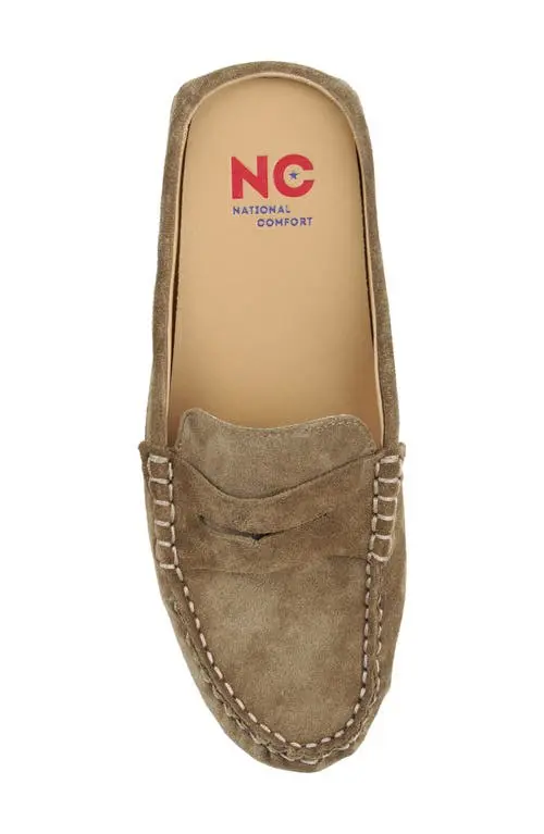 NATIONAL COMFORT Hawlie Flat Leather Mule - Sand Suede