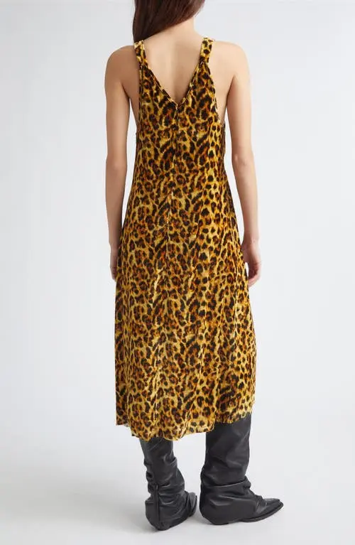 R13 Grunge Leopard Print Slipdress