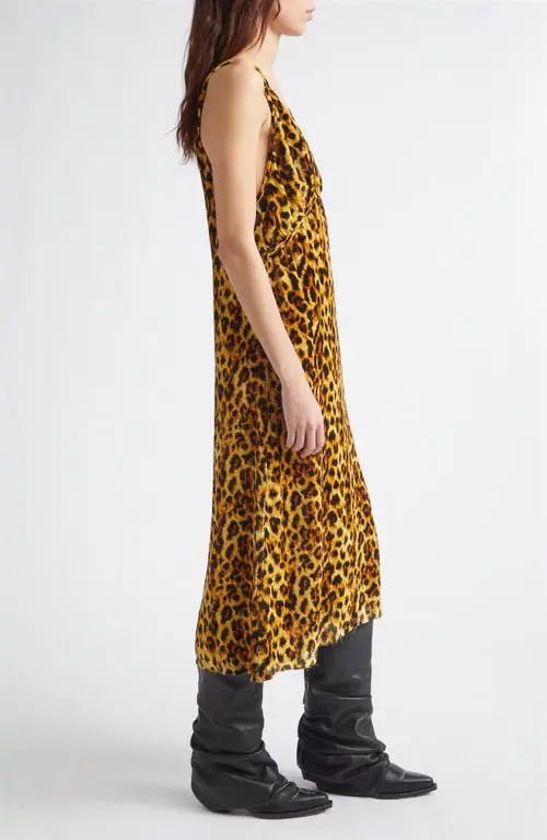 R13 Grunge Leopard Print Slipdress