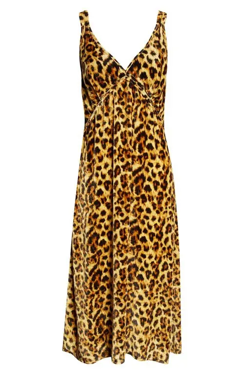 R13 Grunge Leopard Print Slipdress