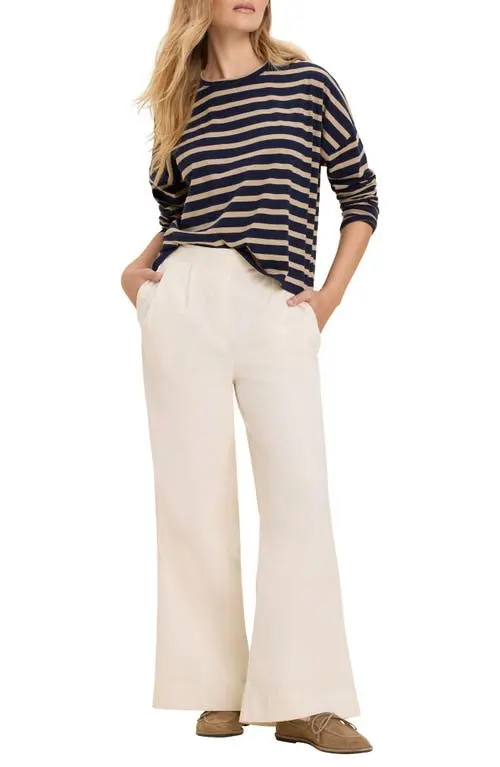 NZ BY NIC AND ZOE Striped Long Sleeve Cotton T-shirt - Indigo Multi