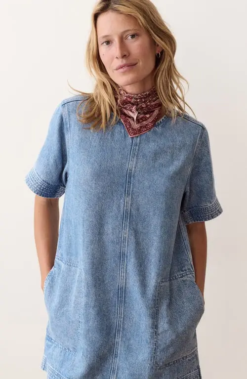 Marine Layer Izzy Denim Shift Minidress