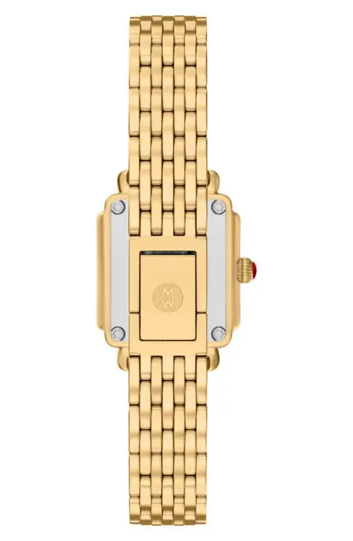 Michele Mini Deco Madison Two-tone 18k Plate Diamond Bracelet Watch
