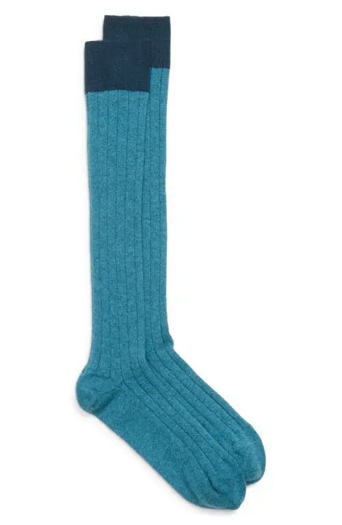 Johnstons Of Elgin Ainsley Cashmere Blend Knee Socks - Teal