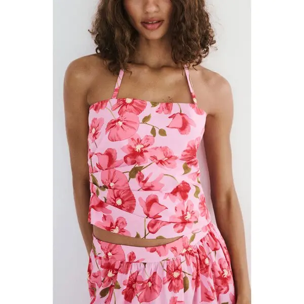 Mango Floral Halter Neck Top