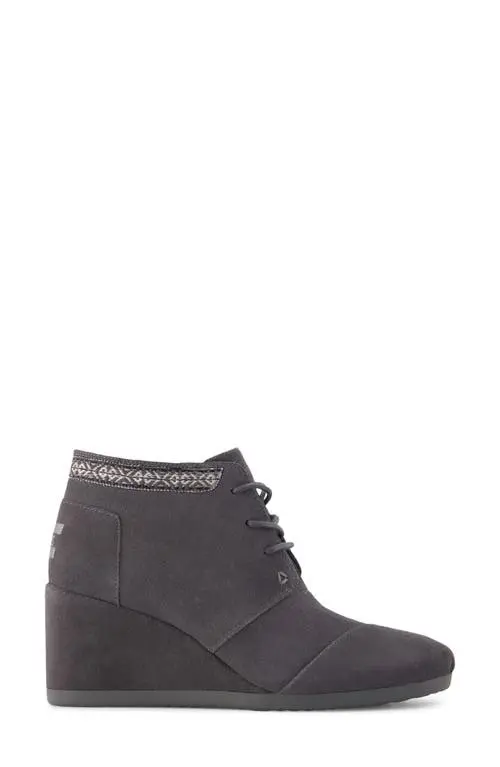 Toms Desert Lace-up Wedge Bootie - Dark Grey