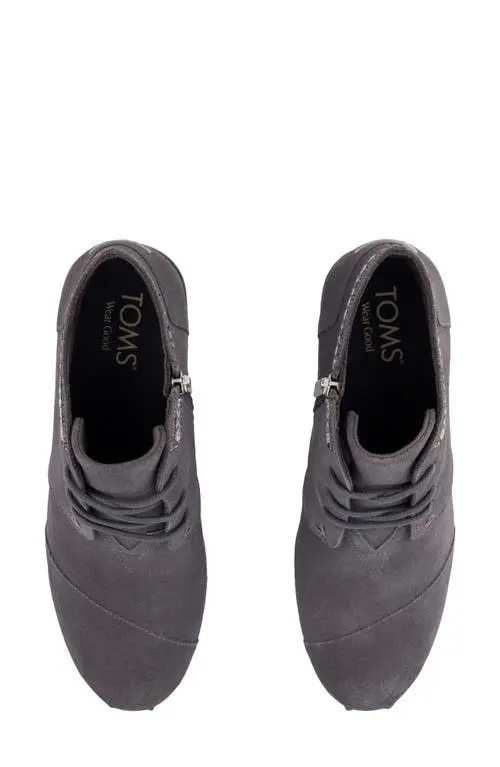 Toms Desert Lace-up Wedge Bootie - Dark Grey