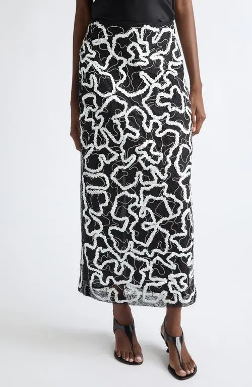 Proenza Schouler Maite Sequin Embellished Lace Skirt - White Multi