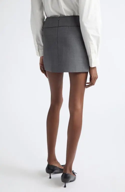 SHUSHU/TONG Bow Detail Low-rise Wool Blend Miniskirt - Grey