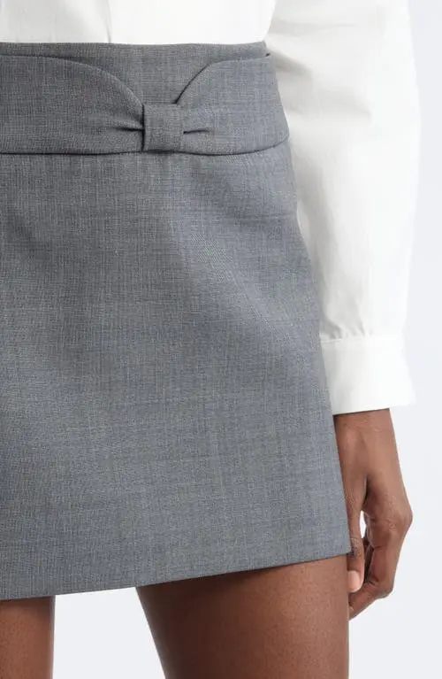SHUSHU/TONG Bow Detail Low-rise Wool Blend Miniskirt - Grey