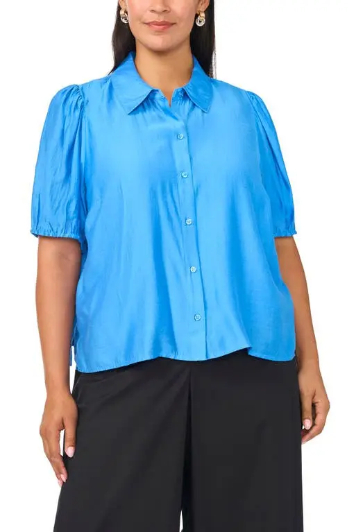 Vince Camuto Puff Sleeve Button-up Shirt - Classic Blue