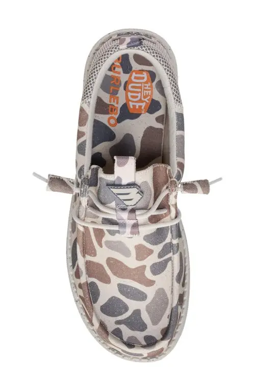 HEY DUDE X Burlebo Wally Funk Deer Camo Slip-on Shoes