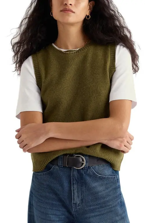 SEASALT CORNWALL East View Merino Wool Blend Sweater Vest - Seagrass