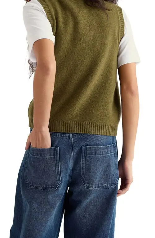 SEASALT CORNWALL East View Merino Wool Blend Sweater Vest - Seagrass