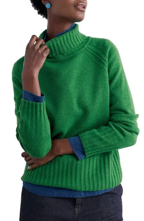 SEASALT CORNWALL Merino Wool Blend Turtleneck Sweater - Hedgerow