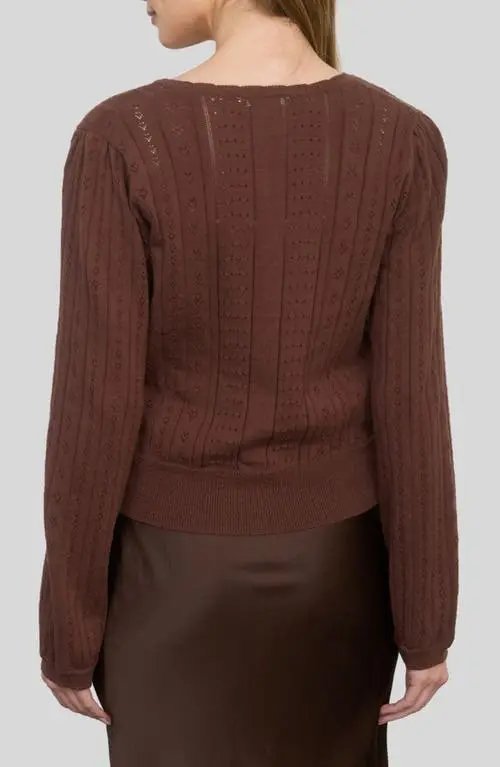 ZOE AND CLAIRE Pointelle Cotton Cardigan