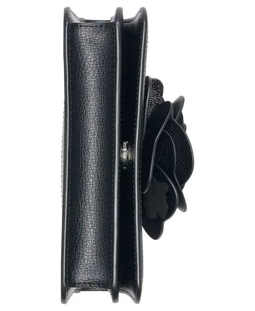 Karl Lagerfeld Paris Kosette Flower Applique Crossbody - Black/silver