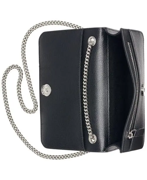 Karl Lagerfeld Paris Kosette Flower Applique Crossbody Bag - Black/silver