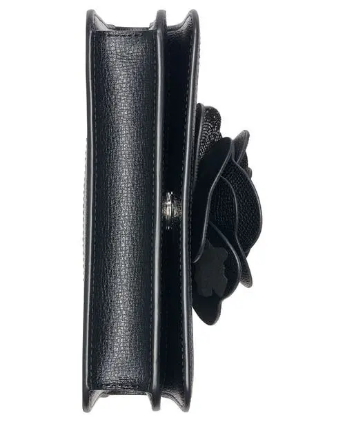 Karl Lagerfeld Paris Kosette Flower Applique Crossbody Bag - Black/silver