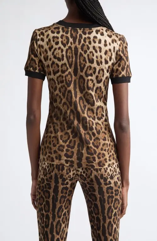 Dolce & Gabbana Leopard Jacquard Cotton Jersey T-shirt