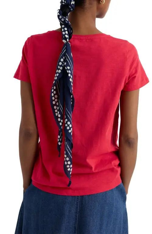 SEASALT CORNWALL Organic Cotton Keyhole T-shirt - Raspberry