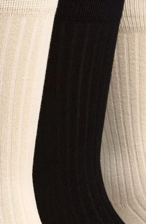 BOSS 3-pack Iconic Ribbed Crew Socks - Open White