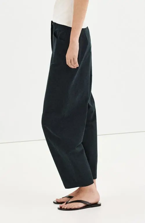 Mango High-waisted Balloon Pants With Tapered Leg - Navy