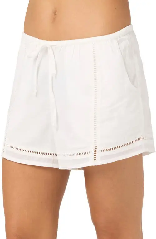 O'Neill Cotton Shorts With Ladder Stitch Detail - White