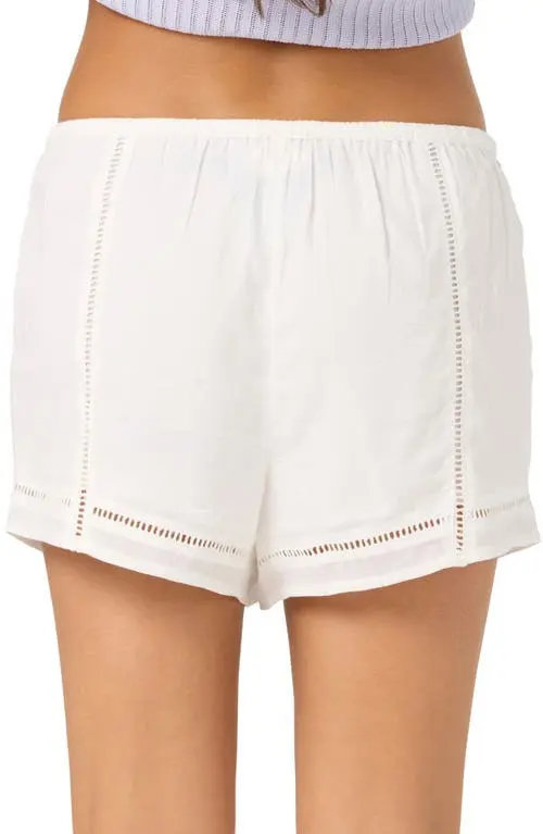 O'Neill Cotton Shorts With Ladder Stitch Detail - White