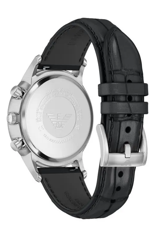 Emporio Armani Chronograph Stainless Steel Watch - Black