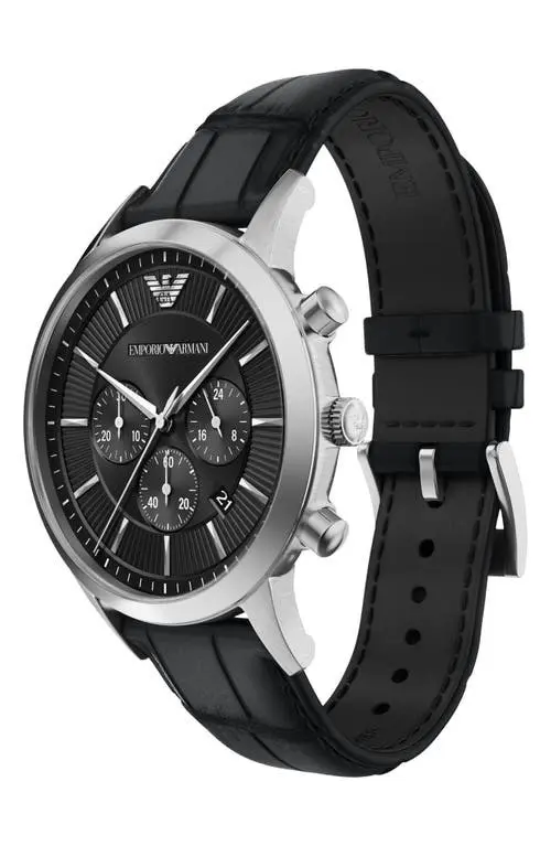Emporio Armani Chronograph Stainless Steel Watch - Black