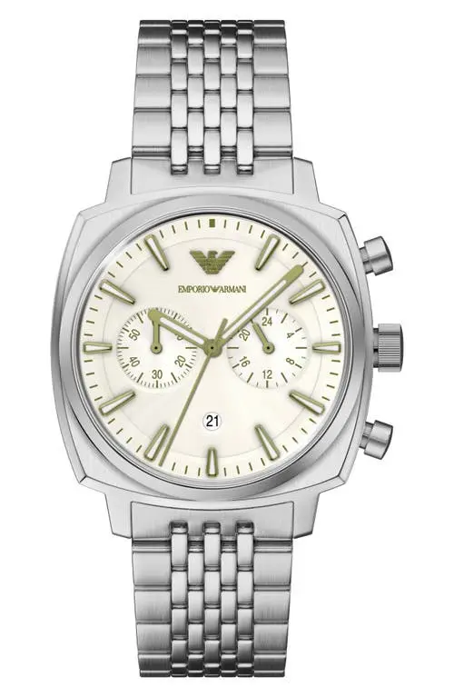 Emporio Armani Cushion Case Bracelet Chronograph Watch